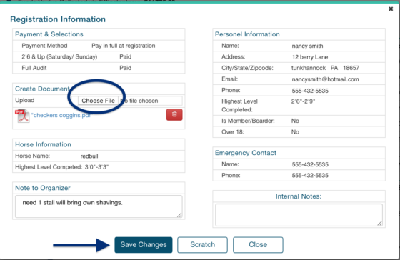 Changing a Rider's Entry or Adding Documents | STRIDER