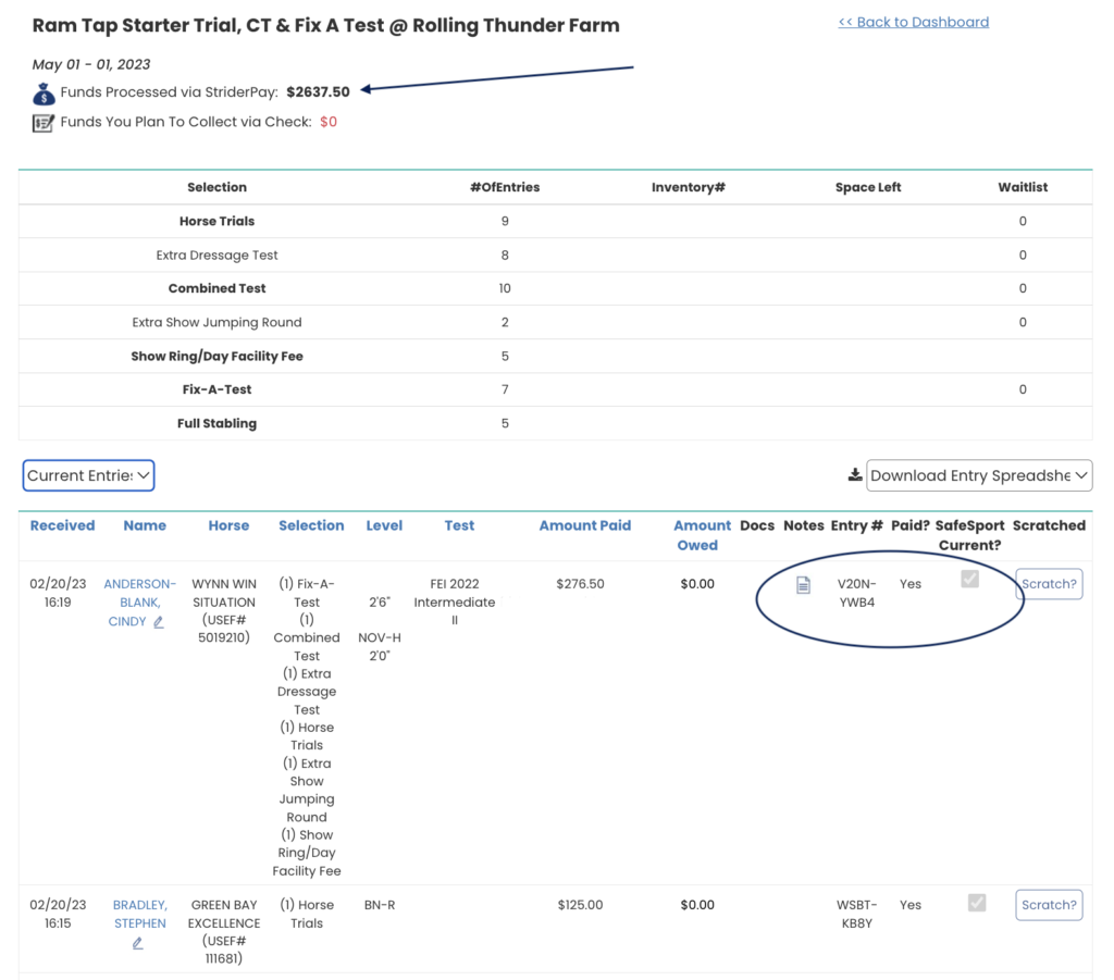Managing Rider Entries & Requests | STRIDER