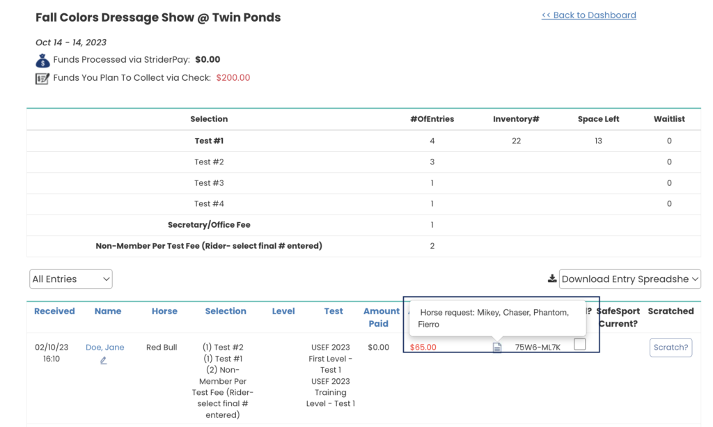 Managing Rider Entries & Requests | STRIDER