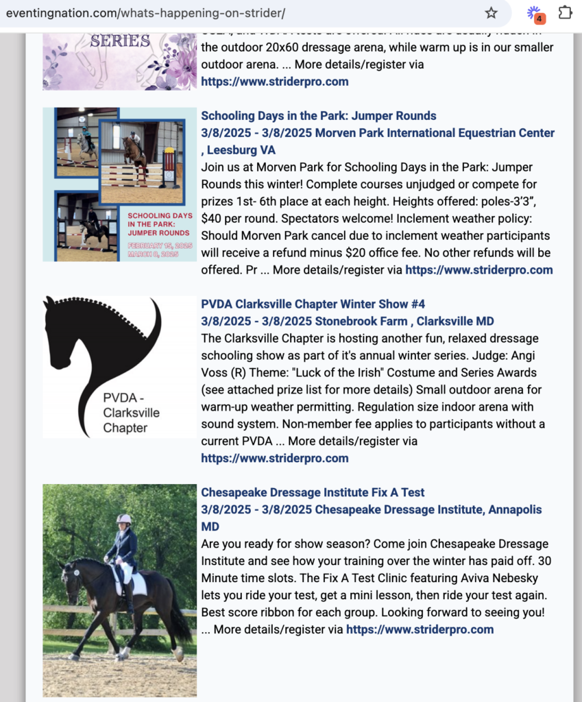 What’s Happening- Eventing Nation | STRIDER