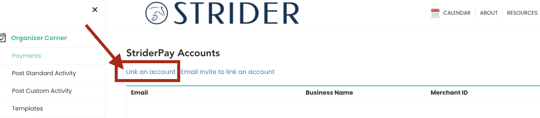 StriderPay-Link Account | STRIDER